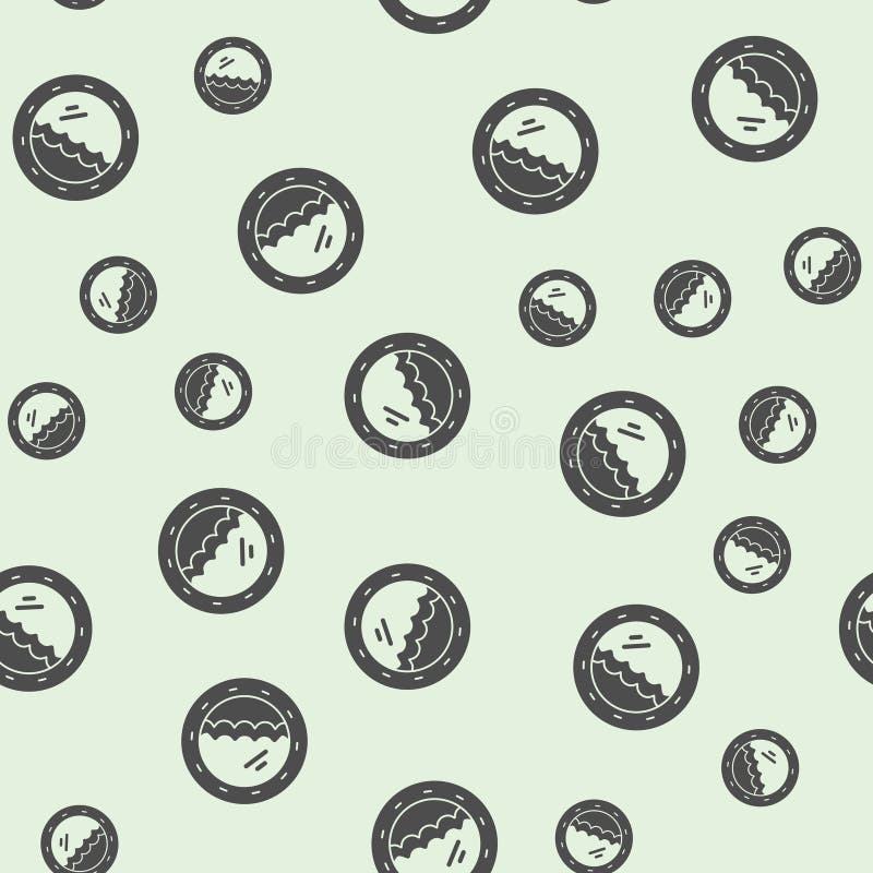 Cabin Window with Water Waves Solid Seamless Pattern, Cruise Ship ...