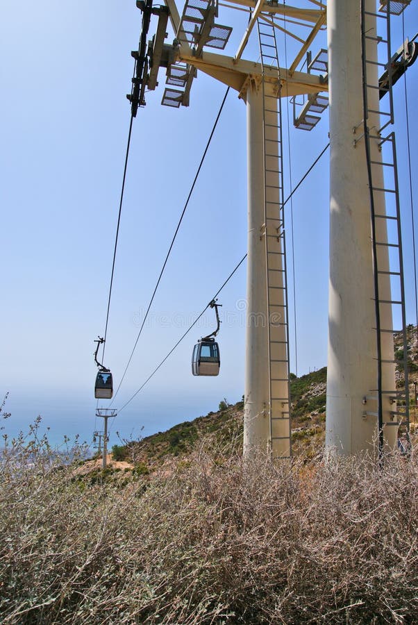 Cabina Di Funivia Di Benalmadena Fotografia Stock - Immagine di colonna ...