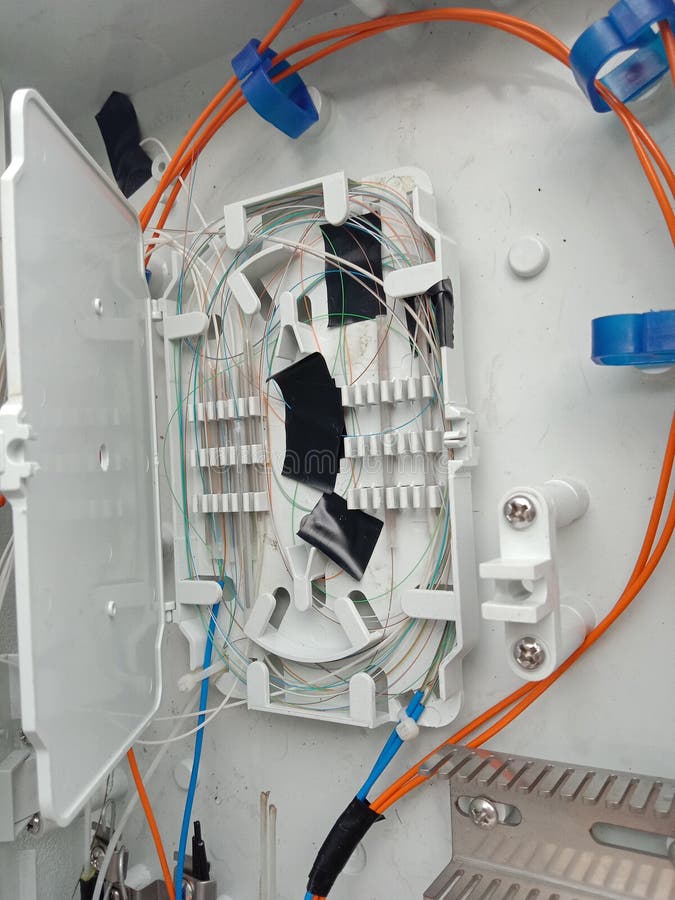 Cabinet Cables in the Optical Distribution Tangle Stock Image - Image ...