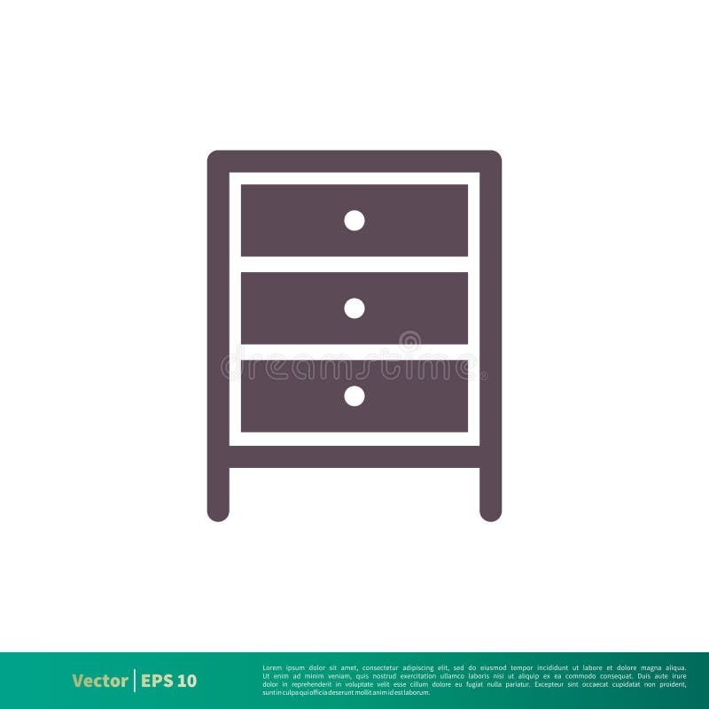 Cabinet Drawer Interior Icon Vector Logo Template Illustration Design ...