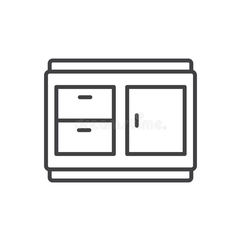 Cabinet Icon stock illustration. Illustration of drawer - 393626964
