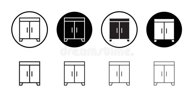 Cabinet Icon Isolated Flat Vector in Outline Stock Vector ...