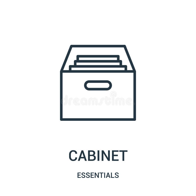 Cabinet Icon Vector from Essentials Collection. Thin Line Cabinet ... Cabinet Icon Vector from Essentials Collection. Thin Line Cabinet ...