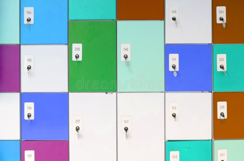 Cabinet Lockers, Different Sizes Stock Image - Image of education ...