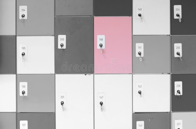 Cabinet Lockers, Different Sizes Stock Photo - Image of safety ...
