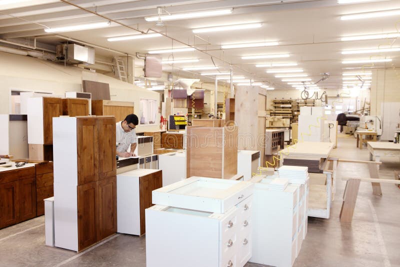Cabinet Maker Doing Final Assembly Stock Image - Image of glasses ...