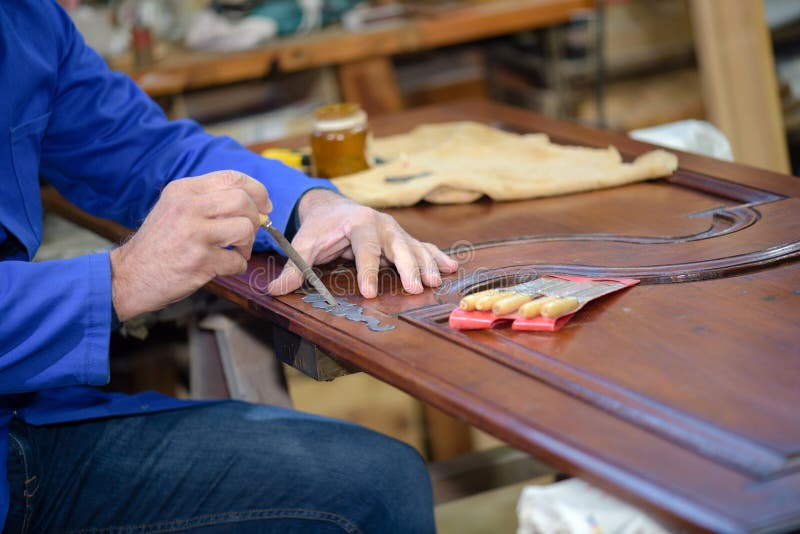 Cabinet maker at work stock photo. Image of work, craftsmanship - 133523112
