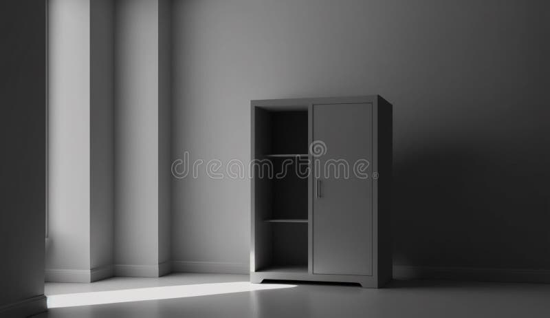 Cabinet in Modern Empty Room, Minimal Design. Generative AI Stock ...