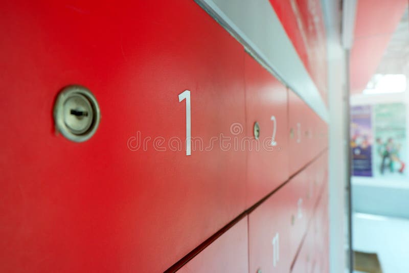 Cabinet Post Office Box with Numbers for Background. Stock Image ...