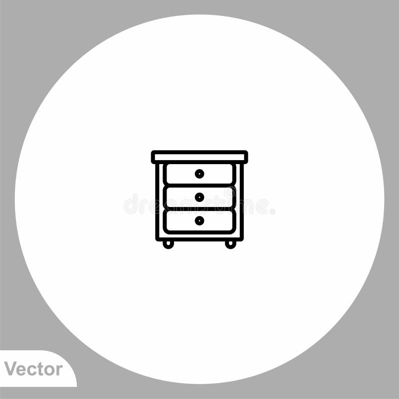 Cabinet Vector Icon Sign Symbol Stock Vector - Illustration of icon ...