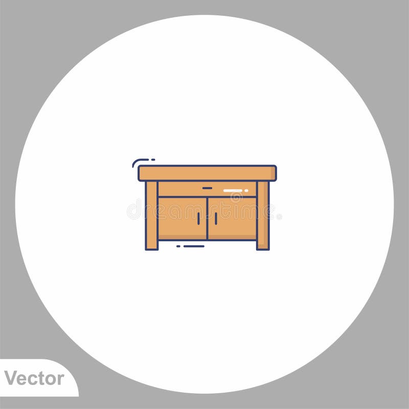 Cabinet Vector Icon Sign Symbol Stock Vector - Illustration of file ...