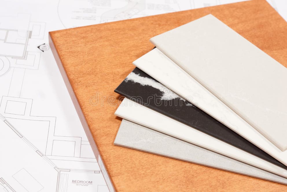 Cabinetry Solid Surface Countertop Samples House Home Blueprints Stock ...
