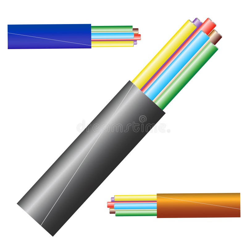 Vector Illustration of the Coaxial Tv Cable Structure Stock Vector ...