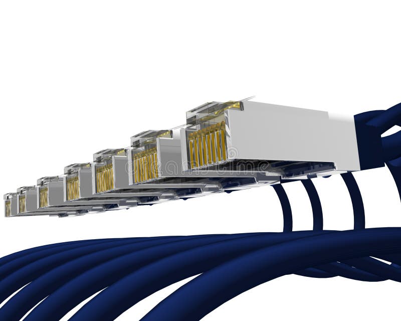 Red Network Cables stock illustration. Illustration of cable - 1374464