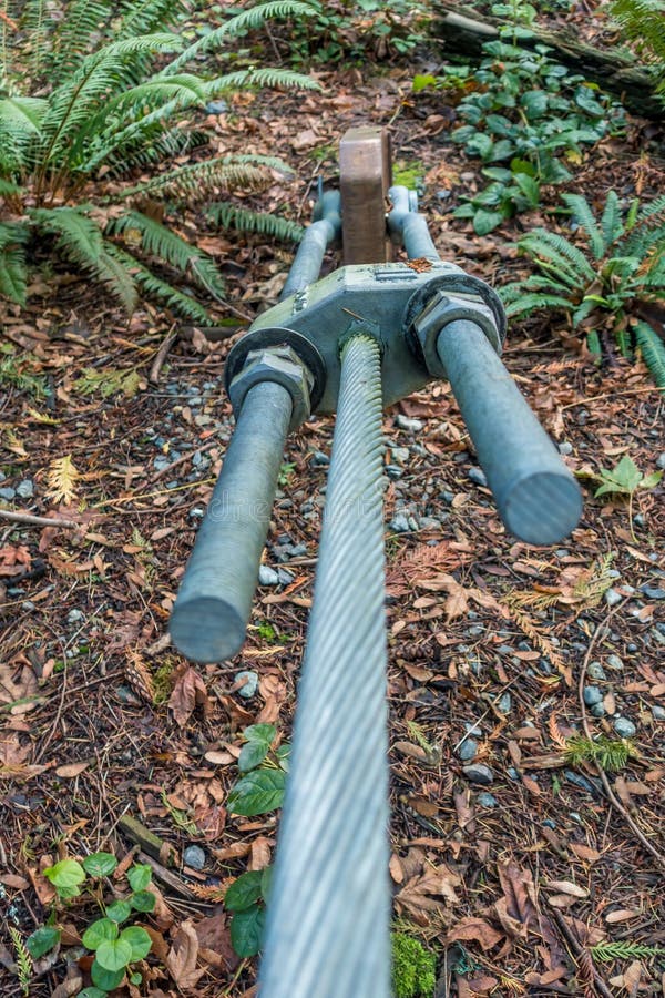 Cable Anchor Detail. Suspension Bridge. Stock Photo - Image of steel ...