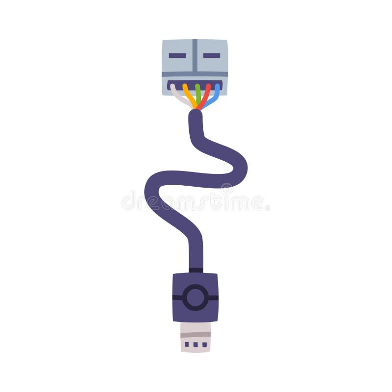 Cable As Personal Computer Accessory and Component Vector Illustration ...