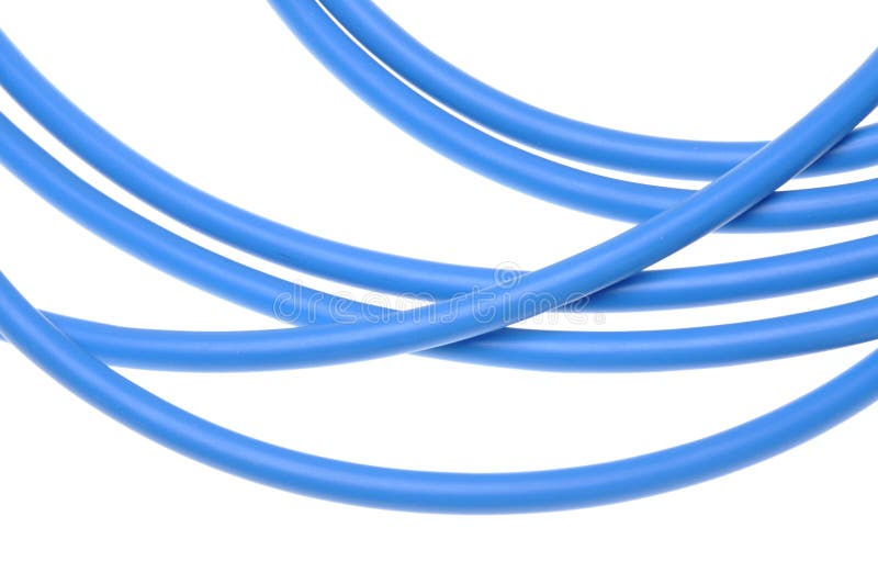 Cables Eléctricos Azules Con El Bloque De Terminales Imagen de archivo ...