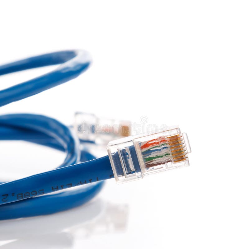 Cable azul del Internet foto de archivo. Imagen de datos - 58130158