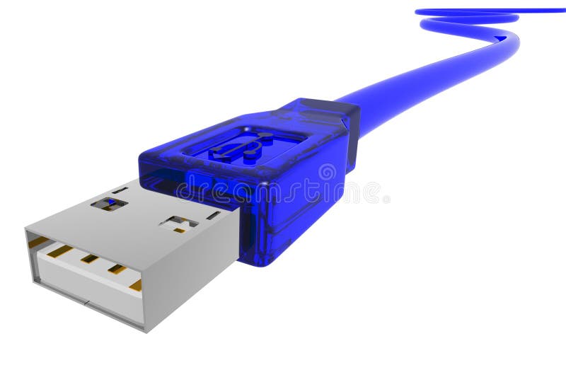Cable azul del usb stock de ilustración. Ilustración de transferencia ...