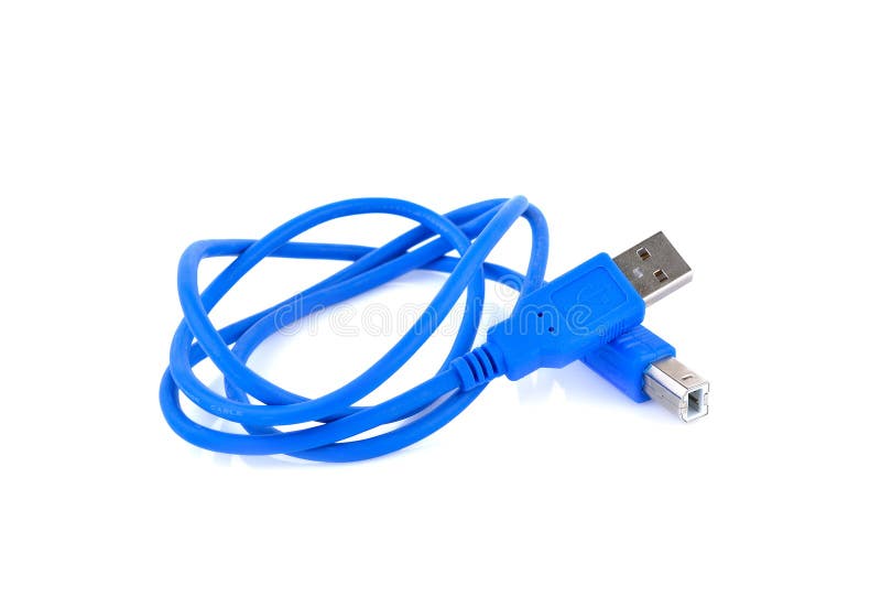 Cable Azul Del Usb En El Fondo Blanco Foto de archivo - Imagen de ...