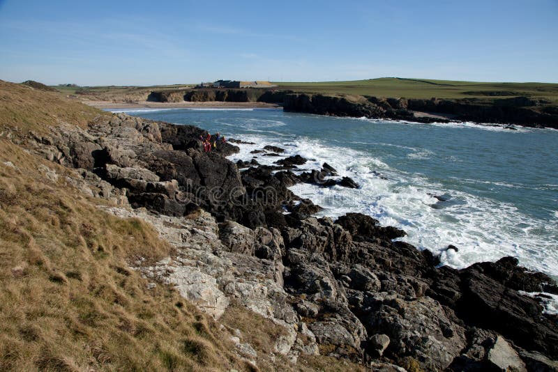 Cable bay. stock photo. Image of blue, coasteering, anglesey - 29381542