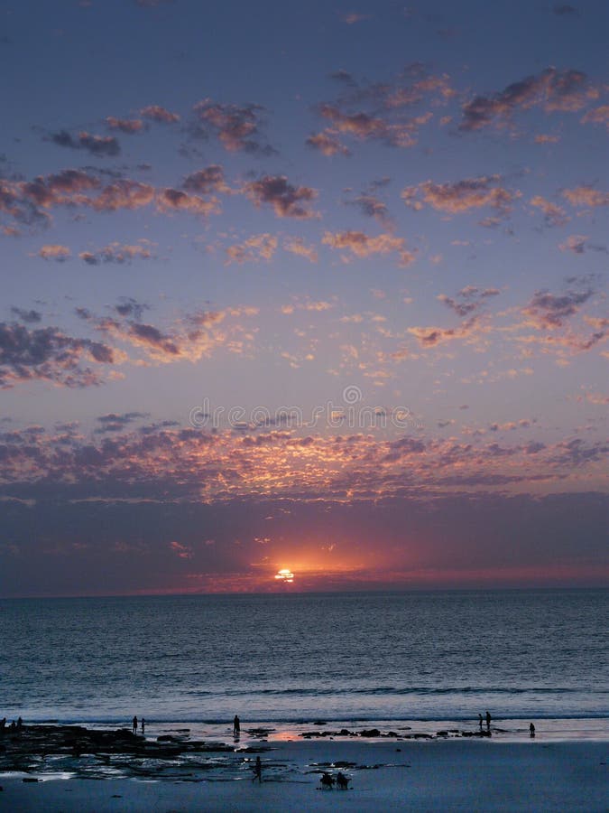 Cable Beach Western Australia at Sunset Stock Photo - Image of ...