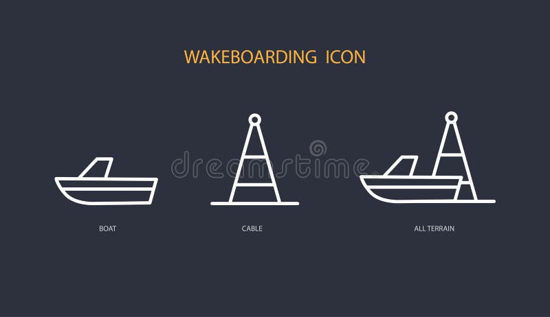 Cable and boat wakeboard stock vector. Illustration of school - 116710526