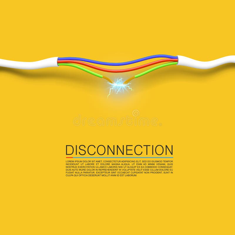 Cable Break Disconnect Art Cover. Stock Vector - Illustration of ...