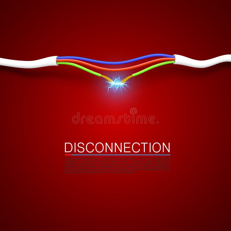 Cable break disconnect stock vector. Illustration of current - 61391219