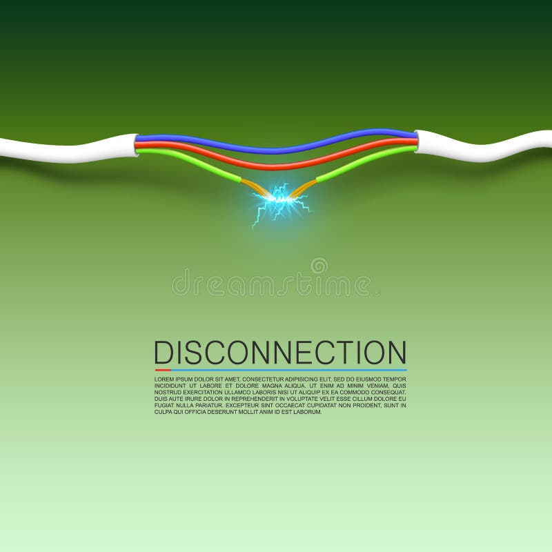 Cable Break Disconnect Art Cover. Stock Vector - Illustration of black ...
