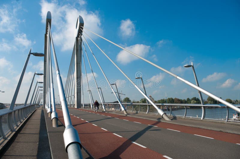 Cable bridge stock image. Image of outdoors, support - 16780087