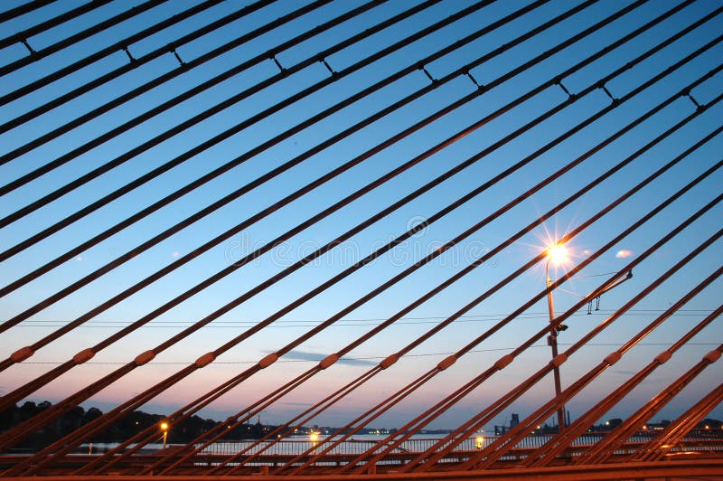 Cable bridge stock image. Image of shining, lighting - 22112241