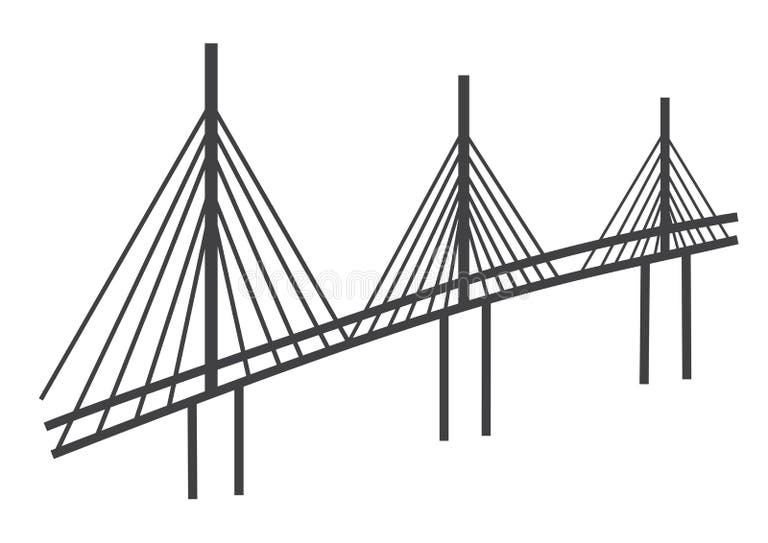 Cable Stayed Bridge Drawing Stock Illustrations – 41 Cable Stayed ...