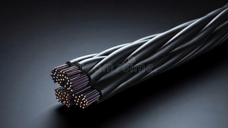 Dynamic Curve Created by Bundled Electrical Wires, Generative Ai Stock ...