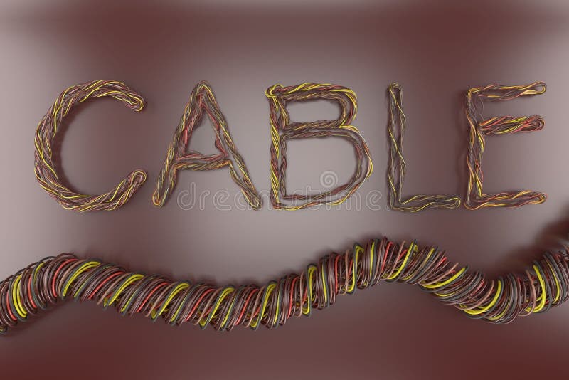 Cable Bundle text stock illustration. Illustration of cord - 75132715