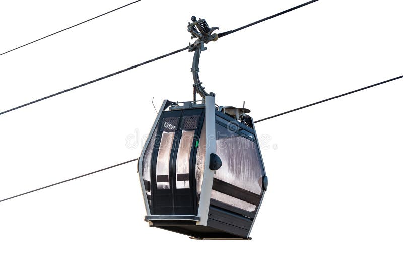 The Cable Cabin in the Air on a White Background. the Cable Car is ...