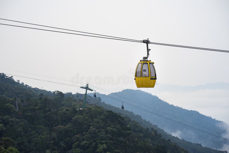 Cable Car Above Hill Forest in Vietnam Stock Image - Image of panoramic ...