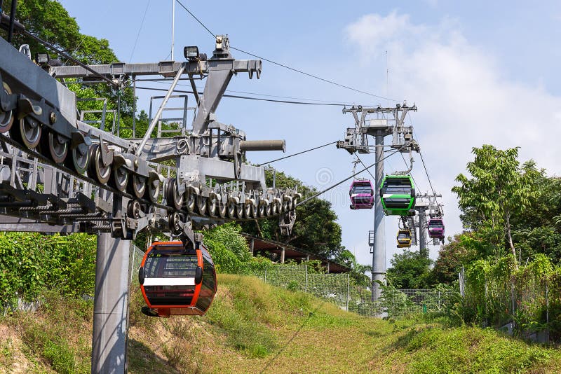 Cable Car Carry the Passengers Over the Mountain Stock Image - Image of ...