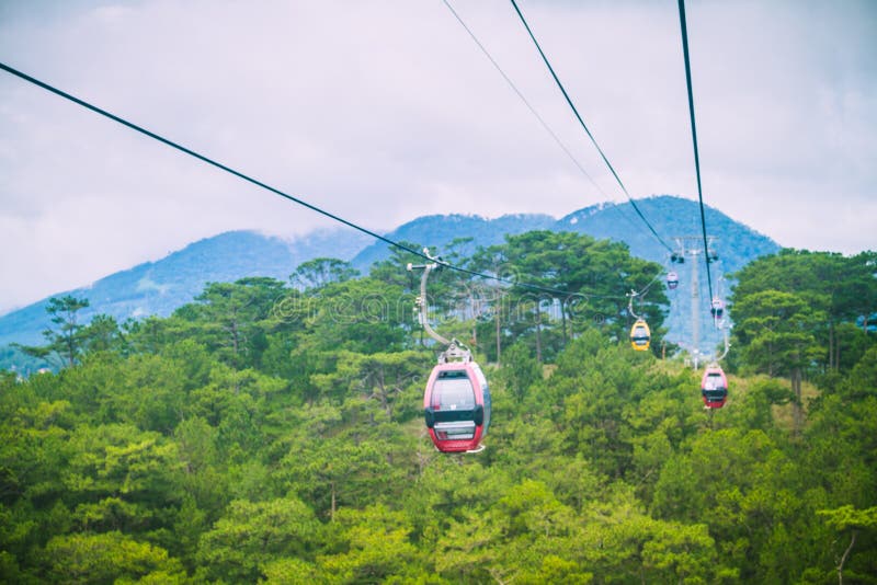 Cable Car at Dalat editorial stock photo. Image of entertainment - 93772148