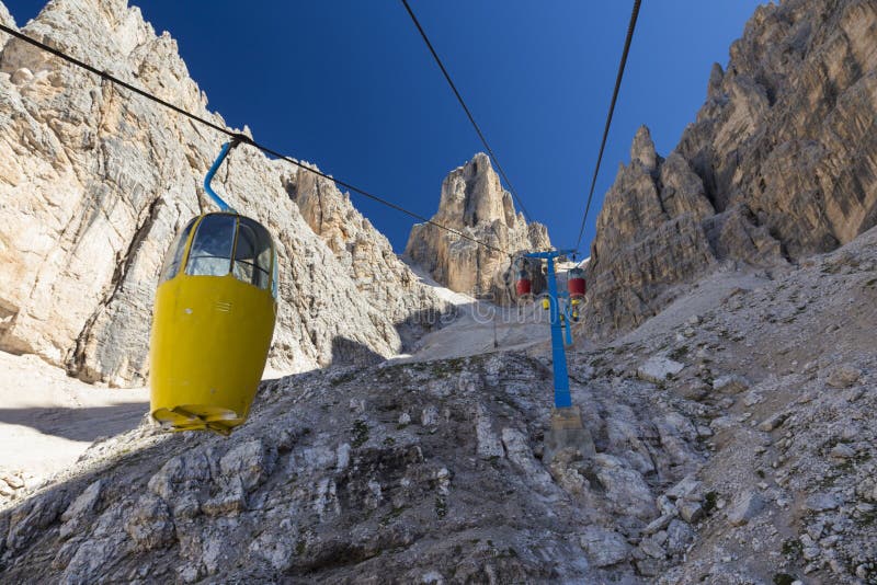 Cable Car in Dolomites - Italy. Stock Image - Image of outdoor, europe ...