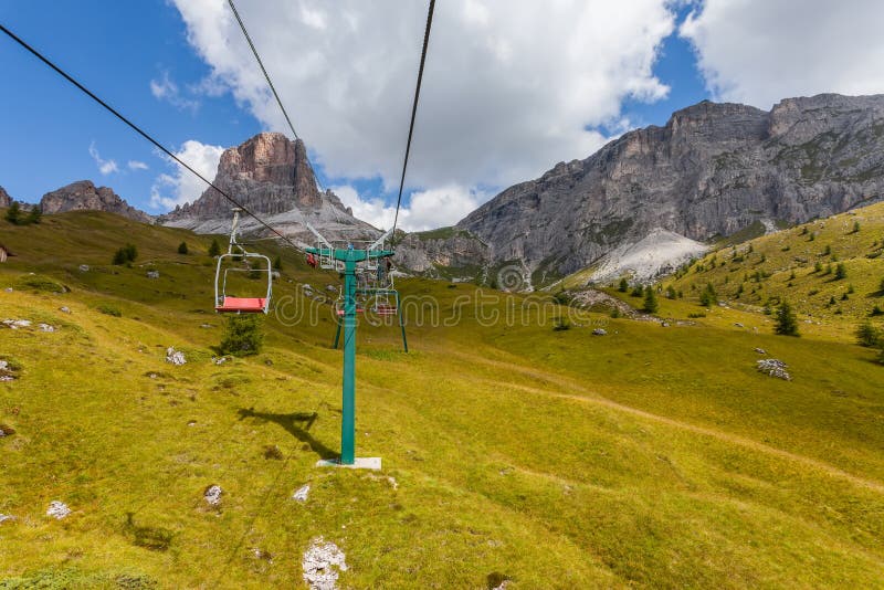 Cable Car in the Dolomites - Italy Stock Photo - Image of resort ...