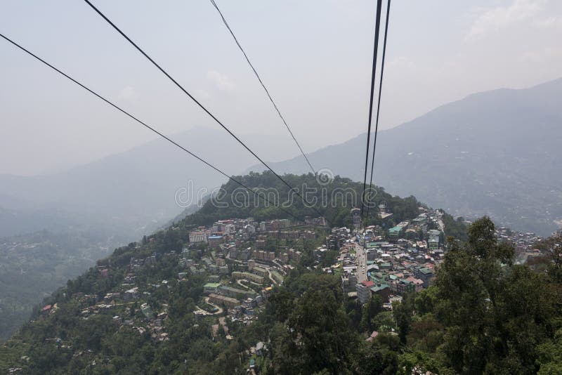 Cable Car, Gangtok, Sikkim, India Stock Photo - Image of himalayas ...
