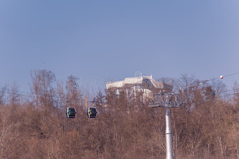 A Cable Car is Going Up a Hill Stock Photo - Image of cityscape ...