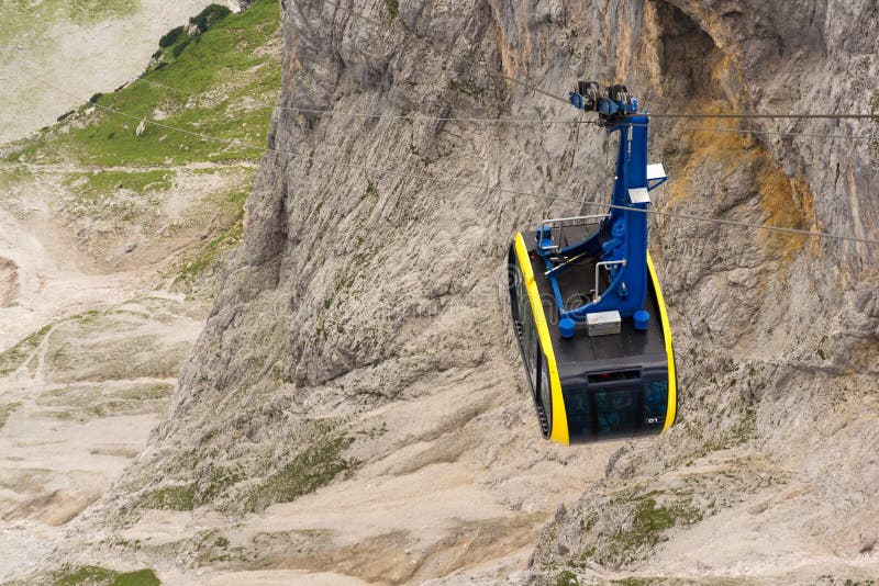 Cable Car Gondola Travelling To Dachstein Mountain Stock Image - Image ...