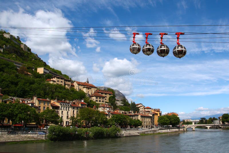 Cable Car in Grenoble, France Stock Image - Image of isere, sphere: 9480295