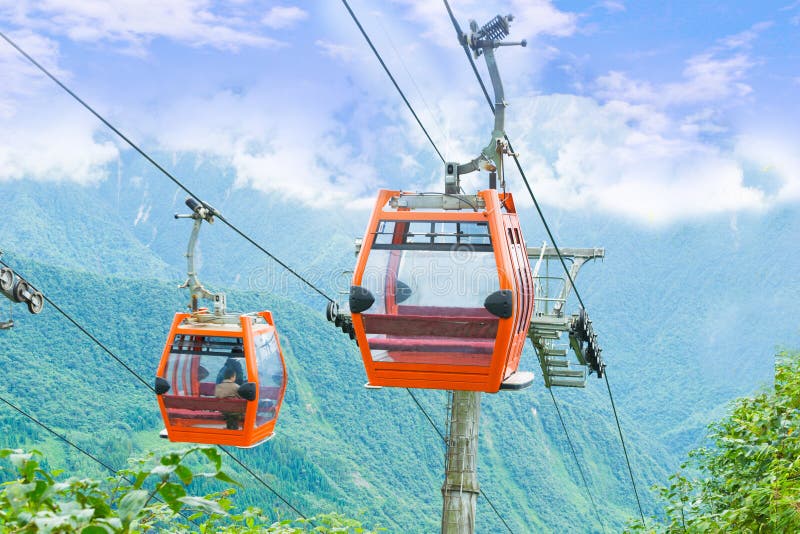 Cable car stock image. Image of chinese, outdoor, high - 34312561