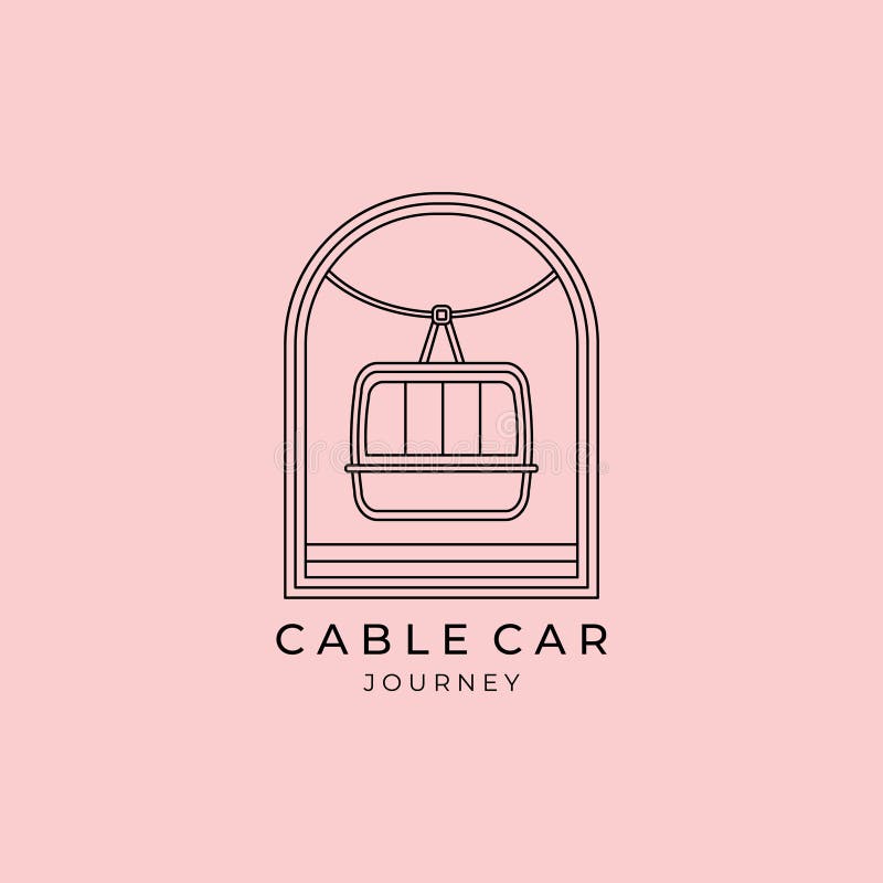 Cable Car Logo Cartoon Template Icon Black Modern Isolated Vector ...