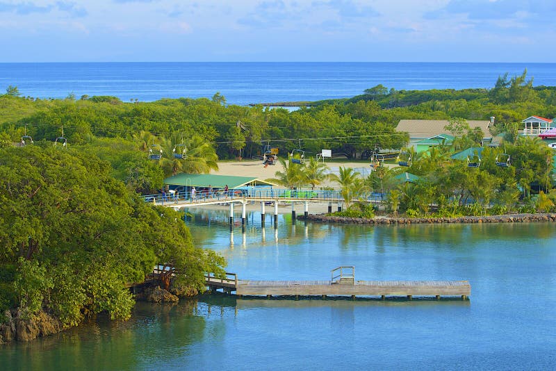 Cable Car in Mahogany Bay in Roatan, Honduras Stock Photo - Image of ...