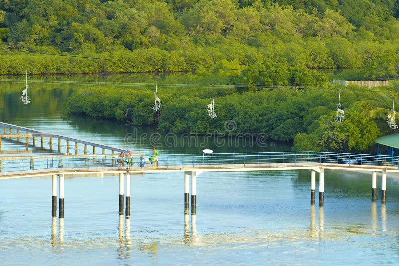 Cable Car in Mahogany Bay in Roatan, Honduras Stock Photo - Image of ...