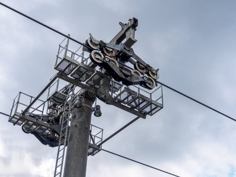 Cable Car Mechanism: Durable Cables and Frames Connecting Mountain ...